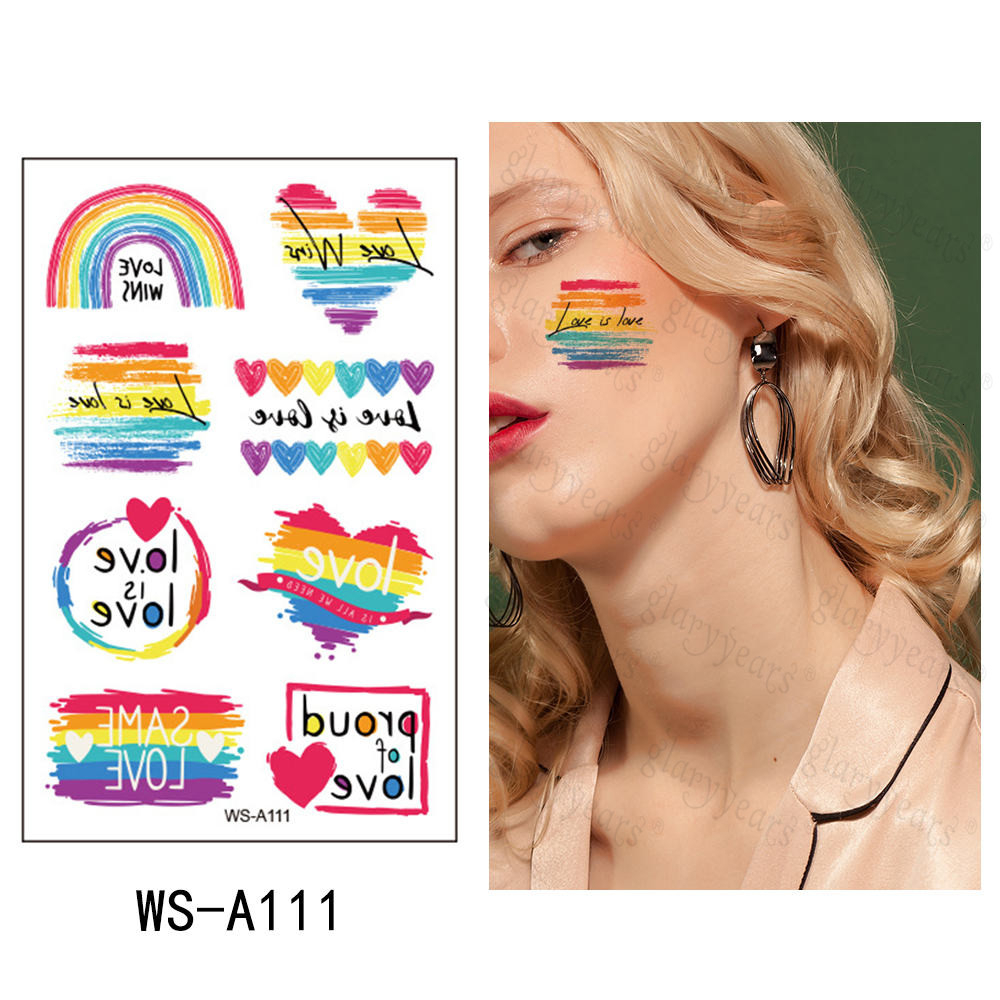 Prideoutlet Temporary Tattoos Rainbow Pride Temporary Tattoo Pack A111